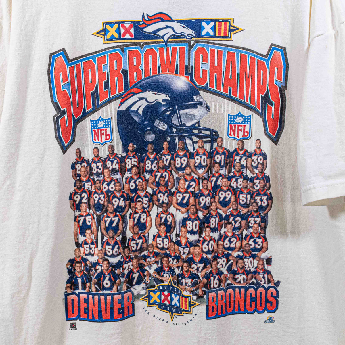 Denver Broncos 1998 Super Bowl Champions T-Shirt Starter Team Roster ...